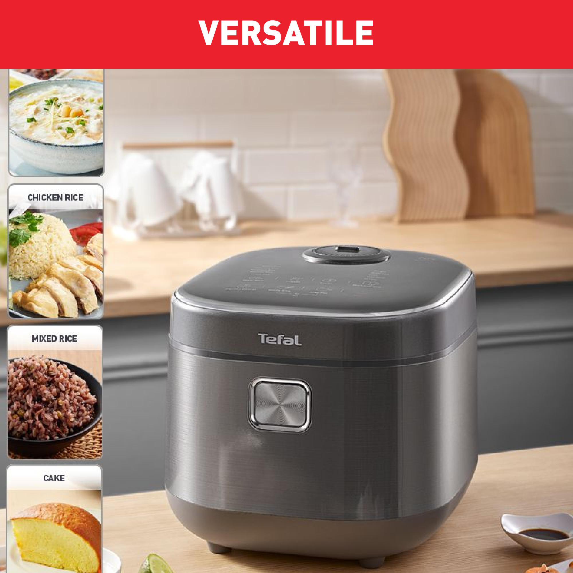 Tefal หม้อหุงข้าว RICE MASTER IH ความจุ 1.8 ลิตร รุ่น RK818A | TEFAL